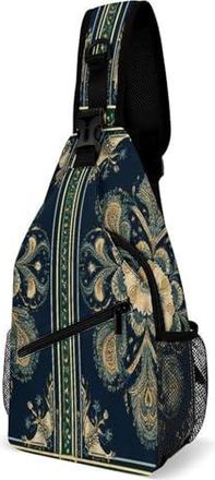 Generic Sacoche Port&eacute; &eacute;paule Boho Vintage Pai-Sley Bandana Imprim&eacute; Durable Sling Sac &agrave; Bandouli&egrave;re Mode Sac &agrave; Dos De Voyage pour Cyclisme &eacute;cole Femme