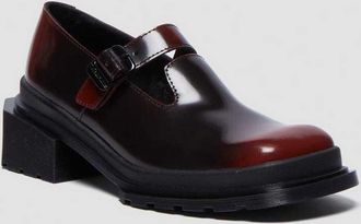 Dr. Martens Maybole Leder Square Toe Mary Jane Schuhe in Rot, Größe: 36