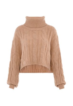 Mymo Rollkragenpullover Damen Beige