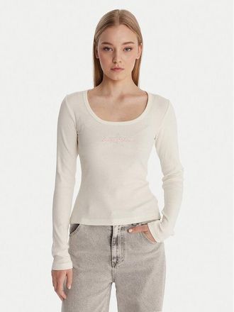 Guess Bluse W6RP24 KA0H1 &Eacute;cru Slim Fit