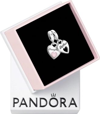 Pandora Doppeltes Herz Charm-Anhänger, Sterling-Silber799187C01