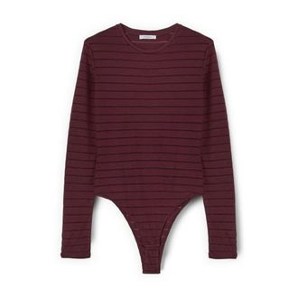 Motivi Gestreifter Body aus Viskose-Jersey-Mischung - - Tops - Damen - Rot - M