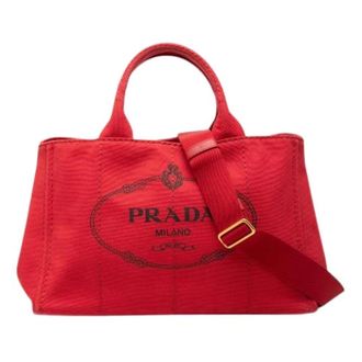 Prada Pre-owned Canvas Satchel - Femme - Pre-owned - Rouge - Taille: ONE Size