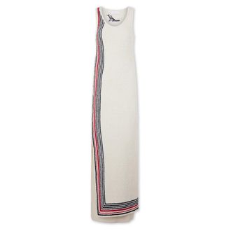 Paco Rabanne Gestreiftes &auml;rmelloses Terry Jersey langes Kleid - - Dresses - Damen - Wei&szlig; - XS