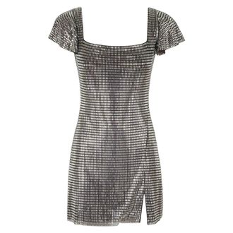 Self Portrait Rhinestone Mesh Mini Kleid - - Dresses - Damen - Grau - XS