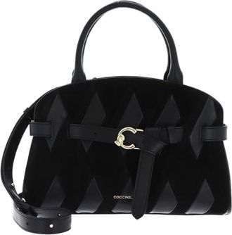 Coccinelle Cuir sac à épaule sac à main Sabine Handbag N.Geo.Pat Noir/Noir