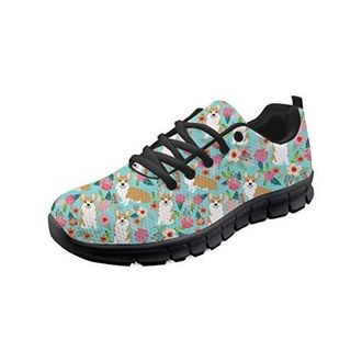 CHAQLIN Mode Baskets Femmes Hommes Casual Sport Gym Course à Pied Chaussures de randonnée Animal Corgi Imprimer Adolescent Filles Garçon À Lacets Ecole Appart