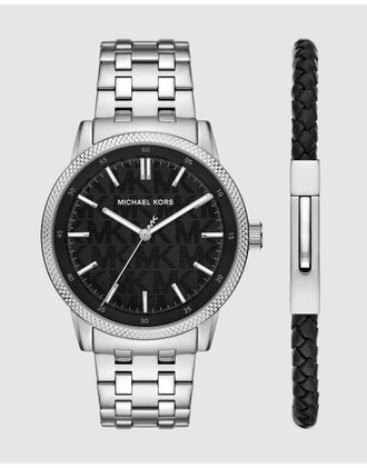 Michael Kors Wolfe Dreizeiger-Edelstahluhr in Silber