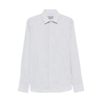 Canali Gestreiftes Hemd - - Shirts - Herren - Wei&szlig; - L