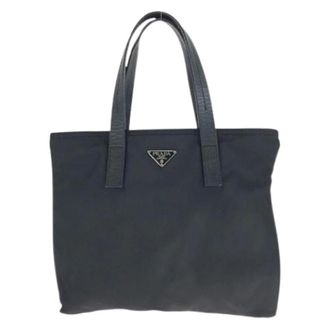 Prada Sac &agrave; main Pre-owned en nylon et cuir Tessuto avec logo - Femme - Pre-owned - Noir - Taille: ONE Size