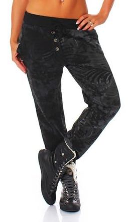 Malito more than fashion Malito Boyfriend Pantalon Baggy Harem Aladin Yoga Twist 83728 Femme Taille Unique (Noir)