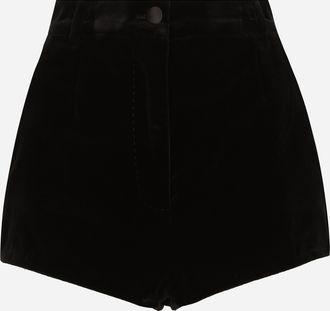 Dolce & Gabbana Kurze Hose Im Smokingstil Aus Samt - Frau Hosen Und Shorts Schwarz 46