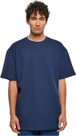 Urban Classics T-Shirt surdimensionn&eacute; gaufr&eacute; pour Homme, Bleu fonc&eacute;, L