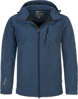 Blue Wave Herren Softshelljacke Bent - Outdoor-Jacke &Uuml;bergangsjacke Jacke mit abnehmbarer Kapuze in Blue Nights Gr&ouml;&szlig;e XL
