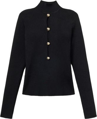 Self Portrait Femme, Pulls, Noir, Taille: 40 FR Rs26-138T-B Rib Top