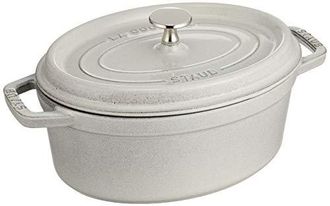 Staub 40501-421 STAUB-11023107-COCOTTE Picots Ovale 23 CM Truffe Blanche, Fonte, Multicolor, Taille Unique