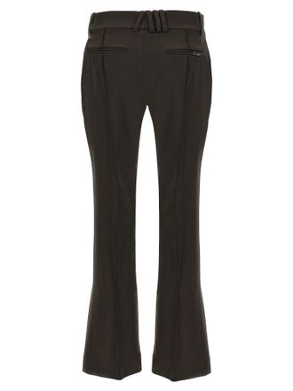 The Attico Flared Wool-Blend Trousers - Black