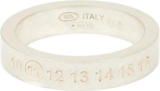 Maison Margiela bague &agrave; num&eacute;ro signature egrav&eacute; - Argent