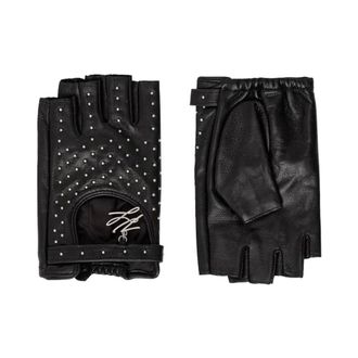 Karl Lagerfeld unisex, Accessoires, Noir, Taille: M/L Gants K/Autograph Fl &agrave; Clous