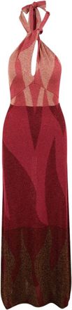 Akep Femme, Robes, Multicolore, Taille: 36 FR Robe Longue Lurex Sans Manches