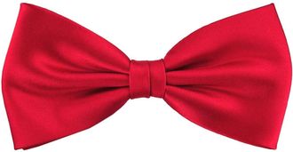 TigerTie Herren Satin Seidenfliege in verkehrsrot Uni, Fliege 100% reine Seide