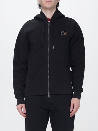 Burberry Sweat &agrave; capuche zipp&eacute; en coton avec logo EKD