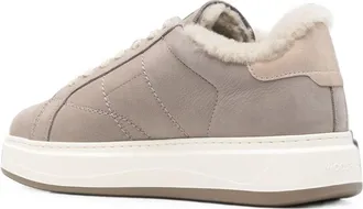 Woolrich Shearling-Lined Leather Sneaker - Grey