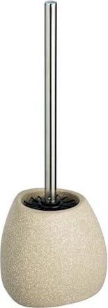 WENKO Brosse WC Pion beige céramique Porte-brosse WC avec soies en silicone Beige