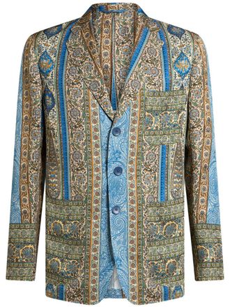 Etro blazer à doublure partielle - Vert