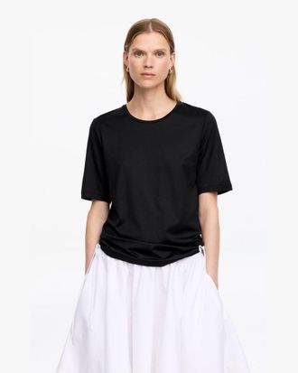 Arket T-Shirt Aus Lyocell Und Baumwolle -Schwarz