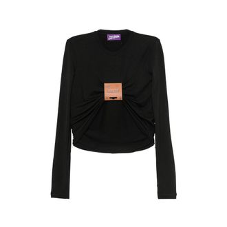 Jean Paul Gaultier Gathered Logo-patch Top