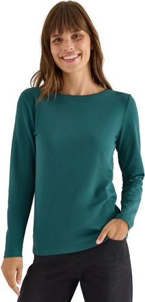 Cecil Damen 3227397 Shirt mit U-Boot-Ausschnitt, Dark Sea Green, S