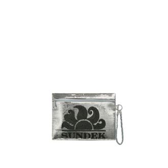 Sundek Clutch mit Pailletten und seitlichem Kordelgriff - - Bags - Damen - Grau - ONE SIZE