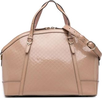 Gucci Hobo Bags - Large Microguccissima Patent Nice Dome Satchel - Gr. unisize - in Braun - f&uuml;r Damen