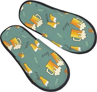 Generic Chope &Agrave; Bi&egrave;re 2 Femme Homme Slippers Respirantes Chaussons Peluche Chaussures De Maison Pour Maison Ext&eacute;rieur Hiver L