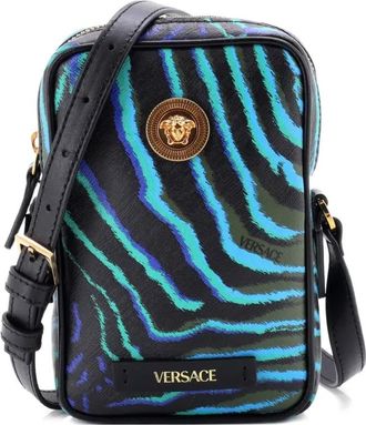 Versace Medusa Biggie Pouch Printed Leather Micro crossbody bag - Mehrfarbig