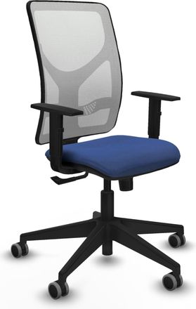 Piqueras y Crespo Stuhl aus Polycarbonat, blau, mit 1D-Armlehnen, h&ouml;henverstellbare Lendenwirbelst&uuml;tze, ausgestattet mit 3 Positionen und Schneideschaum, mit Rollen von