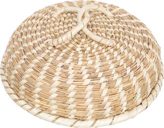 Yarnow Küchengerät Fliegenhaube Rattan Holzkorb Mustervopf Food Cover Woven Korb Obstkorb Runder Holz Aufbewahrung Korb Trocknen Korb Obst Gemüse Tablett für