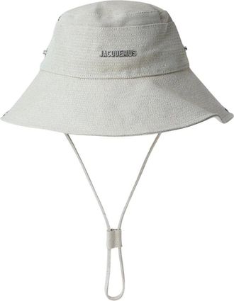 Jacquemus Femme, Accessoires, Blanc, Taille: 56 CM Le Bob De-N&icirc;mes Bucket Hat