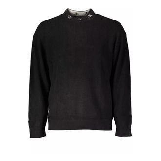 Calvin Klein Besticktes schwarzes Baumwollshirt - - Knitwear - Herren - Schwarzk - 2XL
