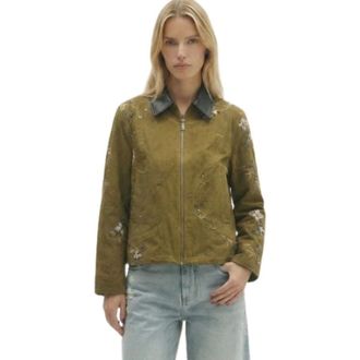 BERENICE Femme, Vestes, Vert, Taille: 36 FR Veste Broderie Perles Vesa