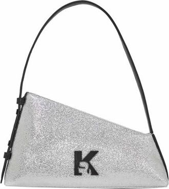 Karl Lagerfeld Karl Lagerfeld Jeans, Femme, Sac Bandouli&egrave;re Geo Brillant, Argent, One size