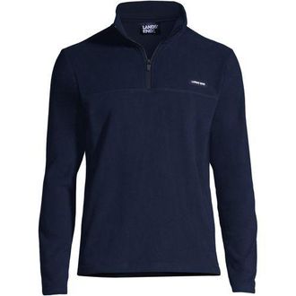 Lands End Anyweather Fleece-Pullover mit Schulterpasse, Herren, Größe:48-50 regular, Blau, Polyester, by Lands End