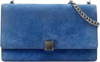 Celine Sac bandouli&egrave;re cha&icirc;ne en daim Pre-owned - Femme - Pre-owned - Bleu - Taille: ONE Size
