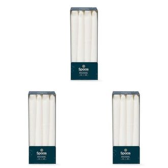 Spaas Konische Tafelkerze x8 8 St; wei&szlig; (Packung mit 3)