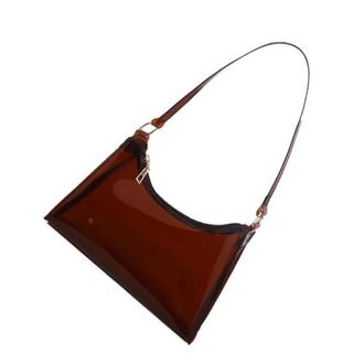 Supvox Paquet Bandouli&egrave;re Femme Transparent Effet Gel&eacute;e Sacoche Bras en PVC Caramel Pochette Polyvalente L&eacute;g&egrave;re pour Courses et Trousse de Maquillage Paquet 