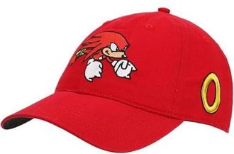 Bioworld Sonic Knuckles Casquette réglable en coton épais pour adulte Rouge, Rouge, Taille unique