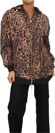 Liu Jo Femme, Vestes, Multicolore, Taille: 36 FR Animal Print Nylon Jacket