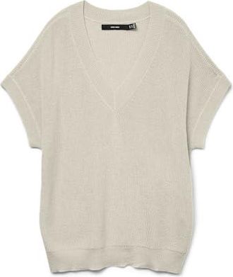 Vero Moda Neck Vest Vmnewlexsun Shine SS Gilet à col en V, Bouleau, XS Femme