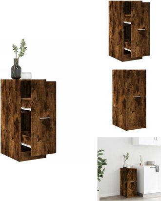 vidaXL Apothekerschrank Räuchereiche 30x41x77,5 cm Holzwerkstoff - Apothekerschrank - Apothekerschränke - Apothekermöbel - Apotheker Sideboard